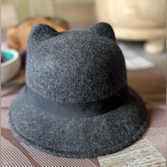 Zara | Accessories | Zara Adorable Girls Kitty Cat Ears Wool Fedora Hat ...